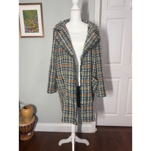 DAVI & DANI | Jackets & Coats | Davi Dani Textured Plaid Boucl ...